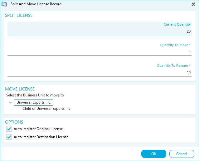 Split and Move License