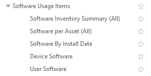 Software Usage Items Reports